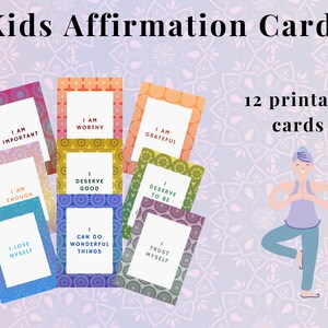 Affirmation Cards Mindfulness Cards for Kids Positive Thoughts for Kids ...