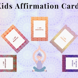 Affirmation Cards Mindfulness Cards for Kids Positive Thoughts for Kids ...