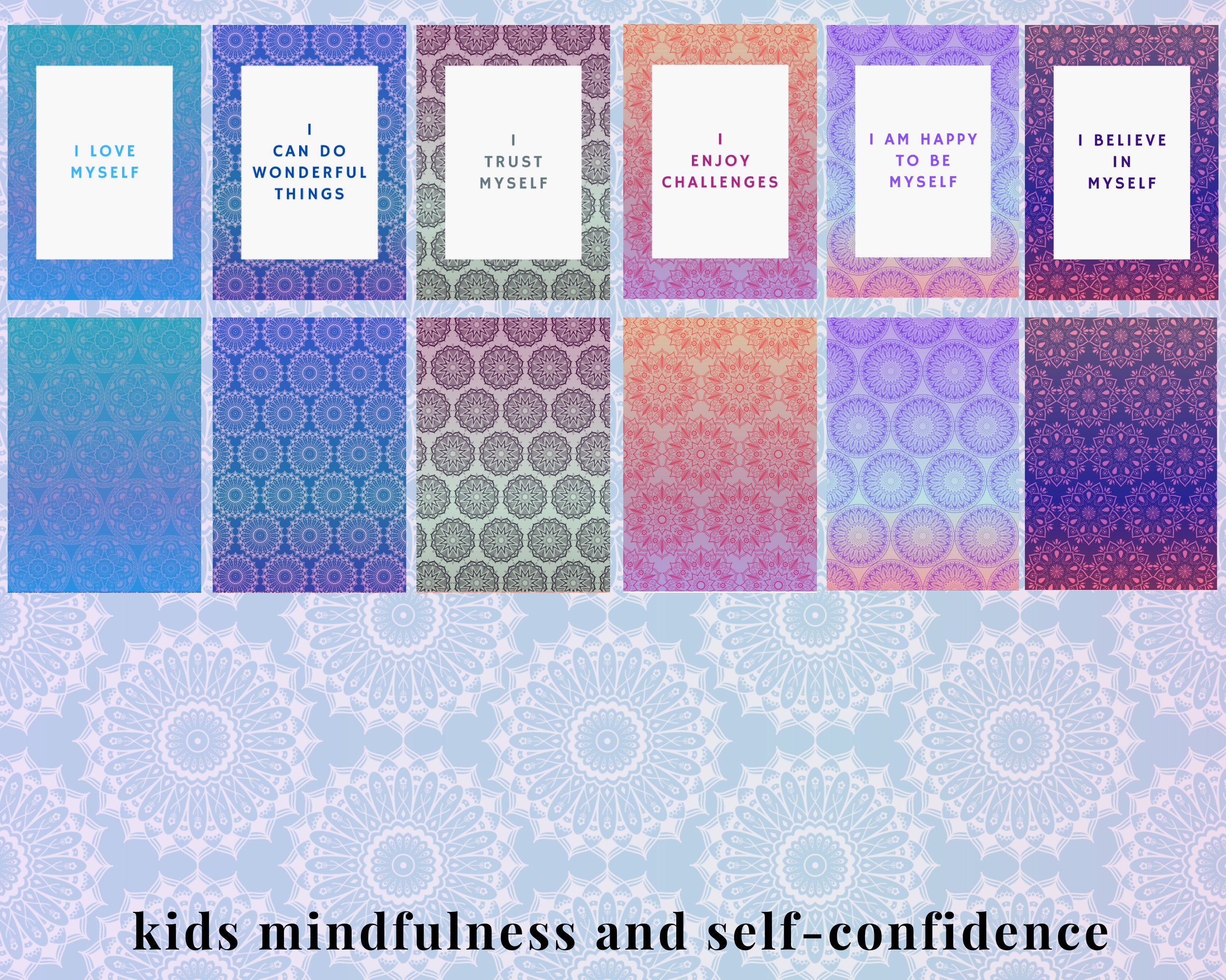 Affirmation Cards Mindfulness Cards for Kids Positive Thoughts - Etsy