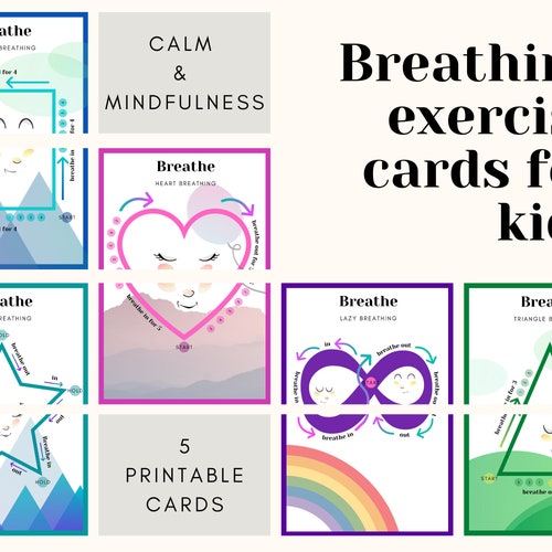 Activity Cards for Toddlers Breathing Exercise Cards - Etsy