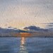 Sunset Over Water - Original Oil on Canvas Board Landscape Painting ...