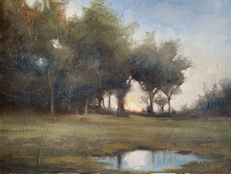 Flooded Fields II | Original Oil on Canvas Painting by Vernon Lintern ...