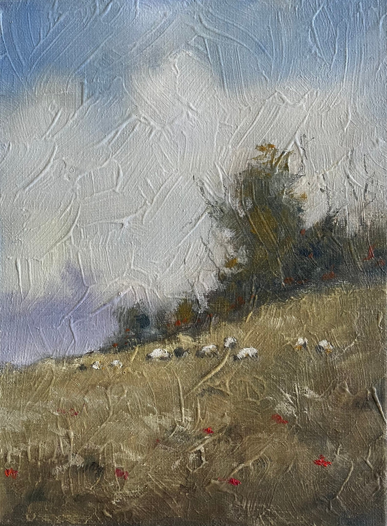 Sheep on the Hill | Original Oil on Canvas Painting by Vernon Lintern ...