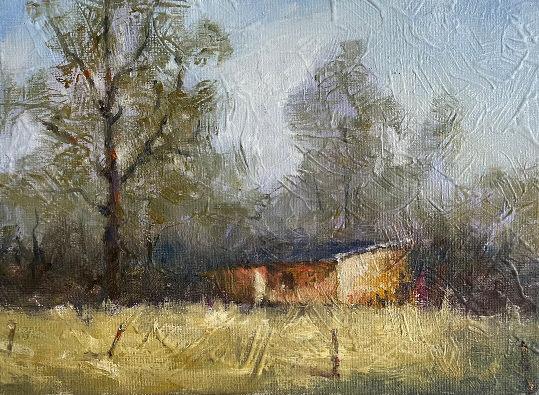 Cabin in the Countryside | Original Oil on Canvas Painting by Vernon ...