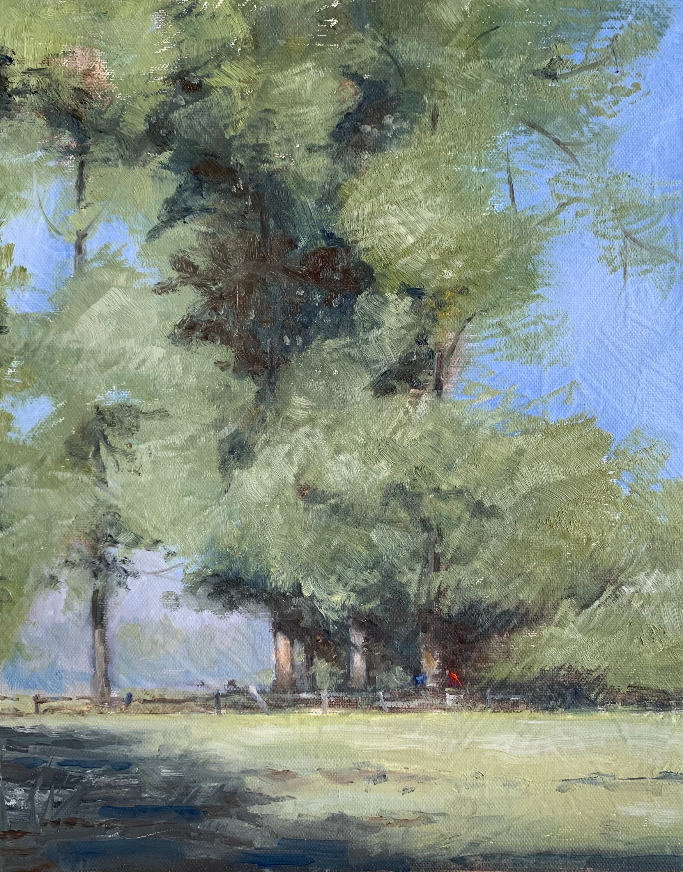 Tall Trees I Original Oil on Canvas Board Painting by Vernon Lintern ...