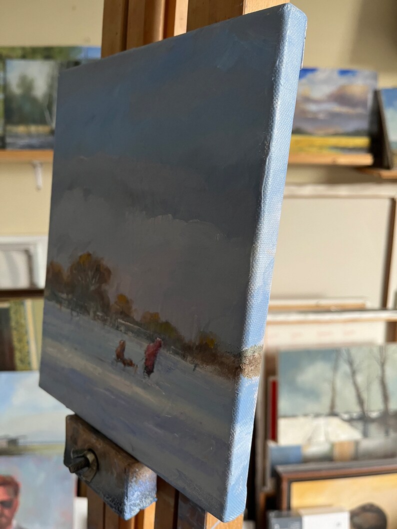 Sledging in Northdown Park Original Oil on Canvas Painting by Vernon ...