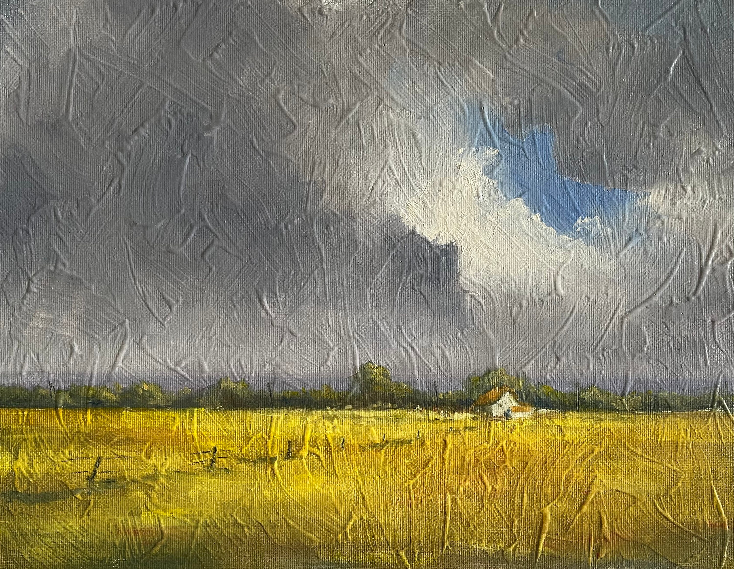 Corn Fields | Original Oil on Canvas Board Painting by Vernon Lintern ...
