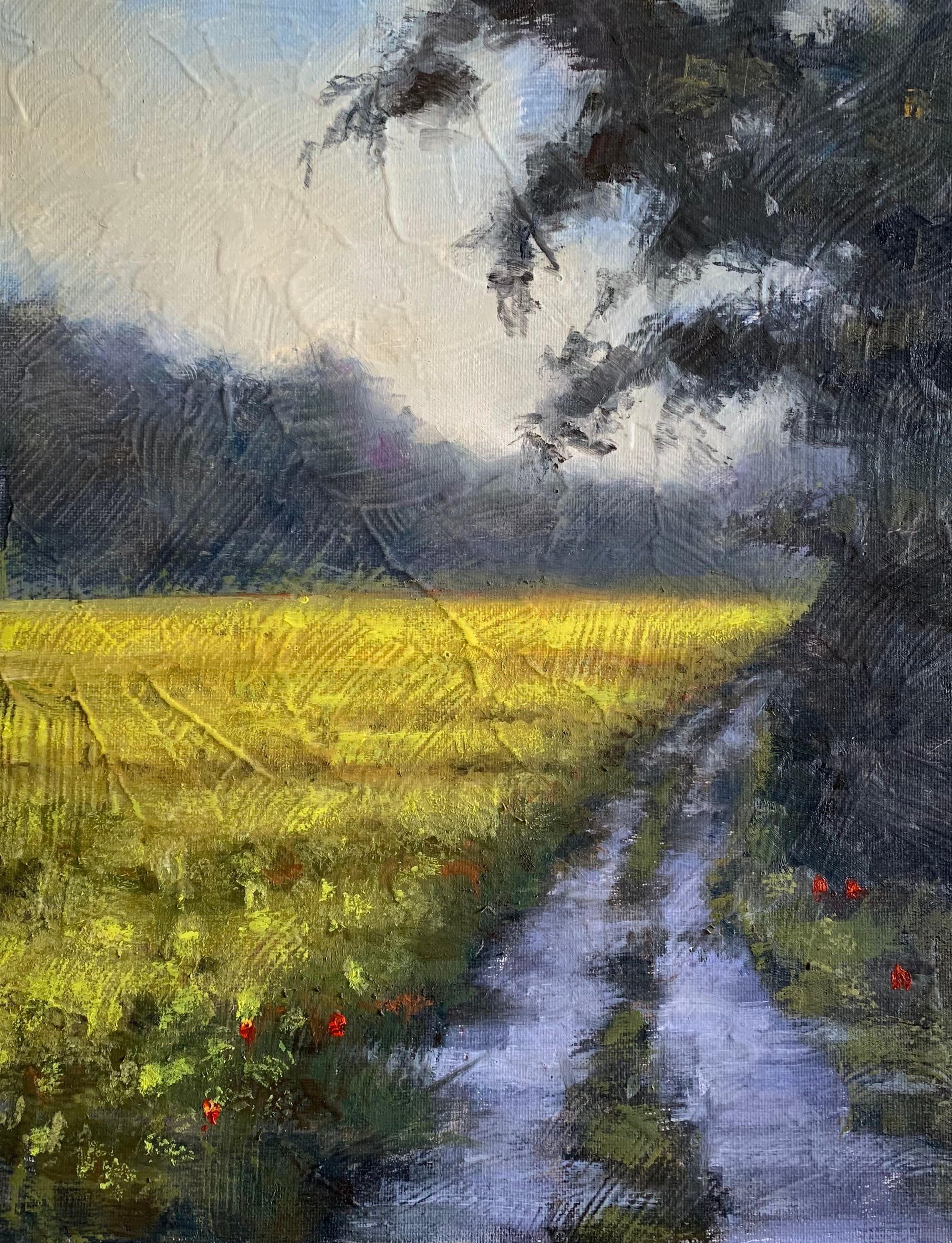 Golden Field I Original Oil on Canvas Board Painting by Vernon Lintern ...