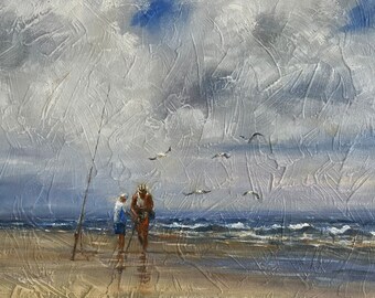 Red Yacht Original Oil on Canvas Board Painting by Vernon Lintern Art ...