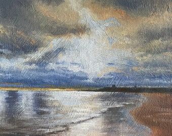 Talking to Cows in the Snow Original Oil on Canvas Painting by Vernon ...