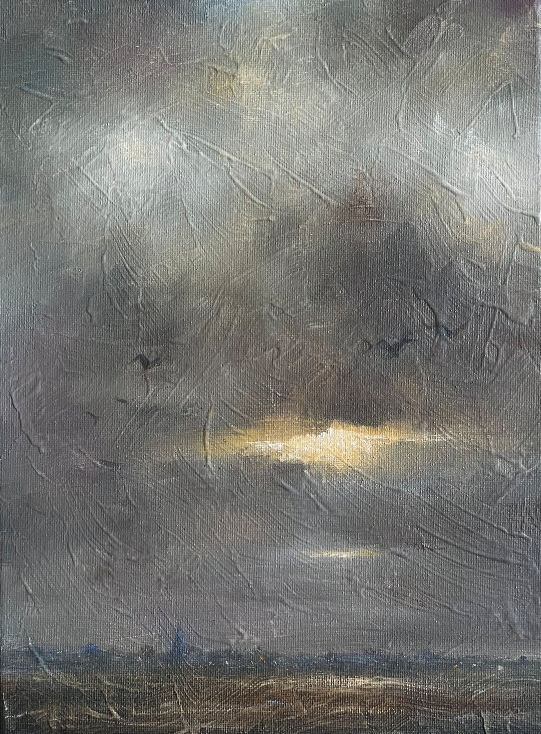 Grey Dawn Gulls Original Oil on Canvas Painting by Vernon Lintern Art ...