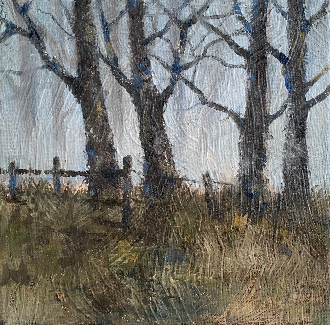 Winter Trees I | Original Oil on Canvas Woodland Painting by Vernon ...