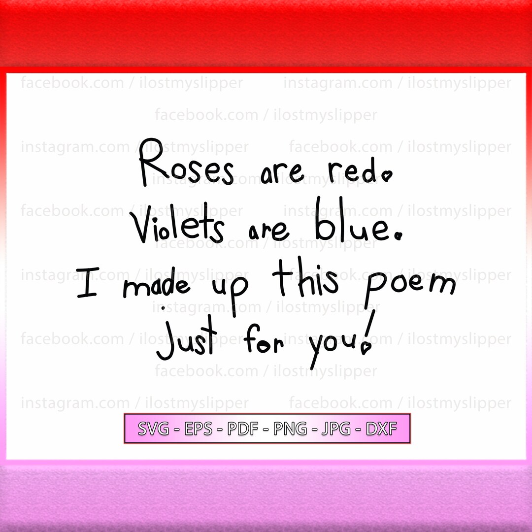SVG Roses Are Red Poem. Cute Gift - Etsy