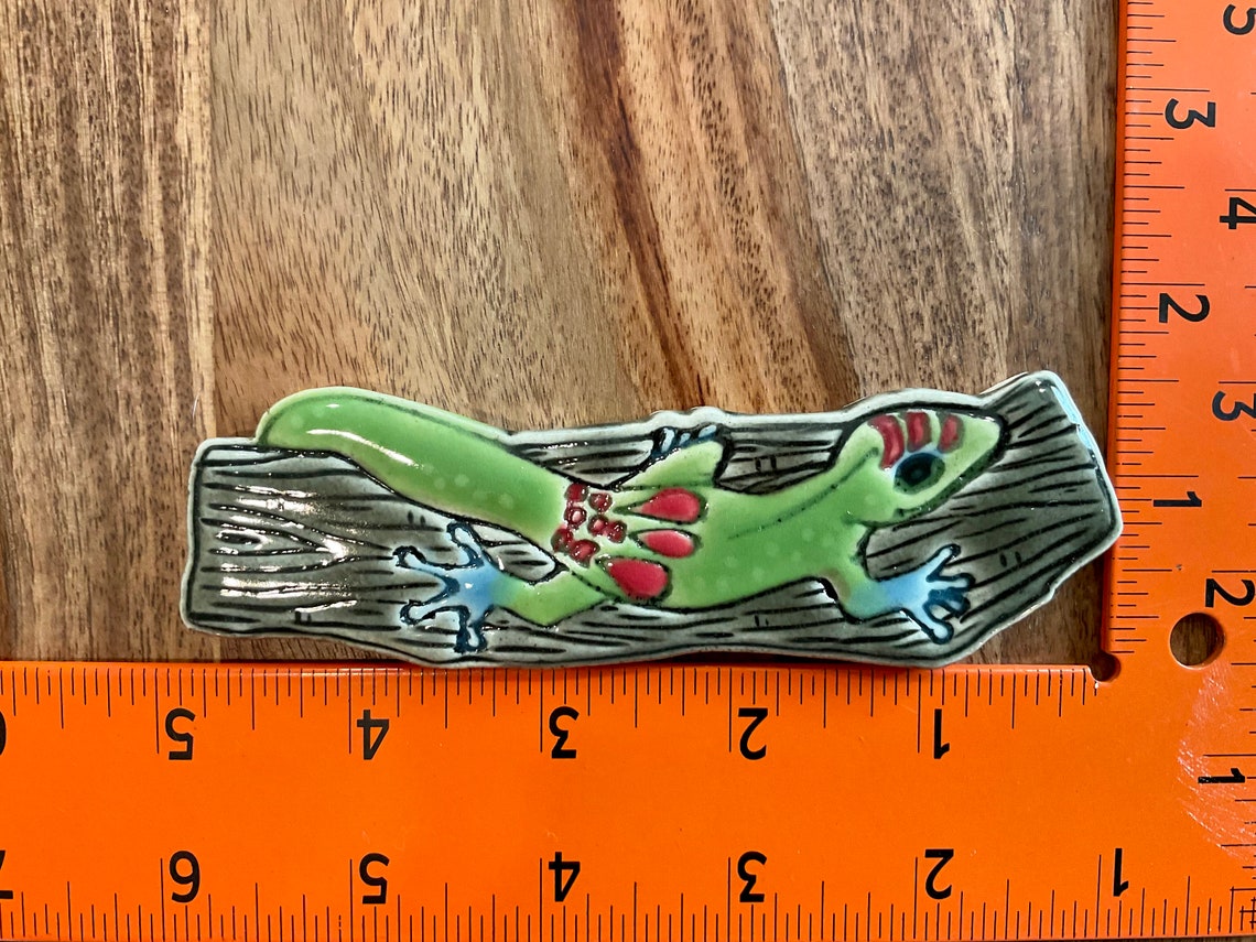 Ceramic Gecko Mosaic Tile Handmade Gold Dust Day Gecko on - Etsy