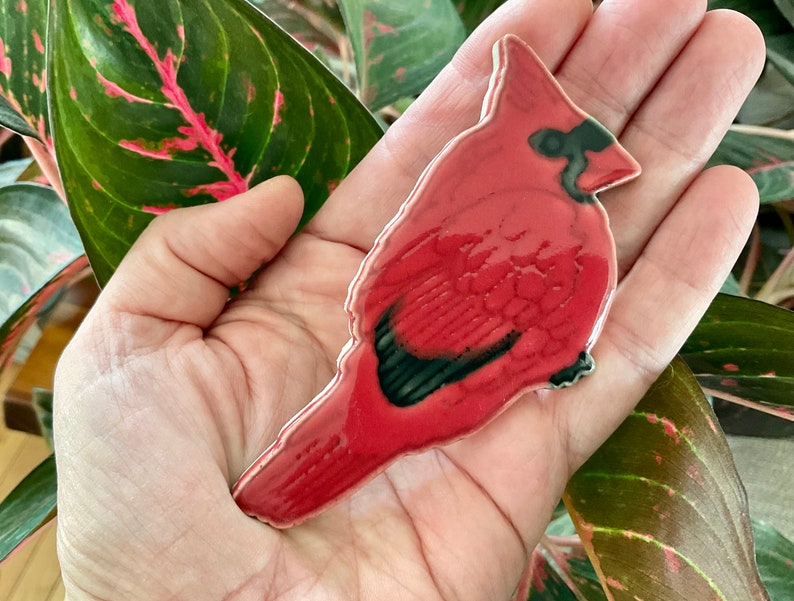 Cardinal Bird Mosaic Tile Handmade Ceramic Garden or Forest - Etsy