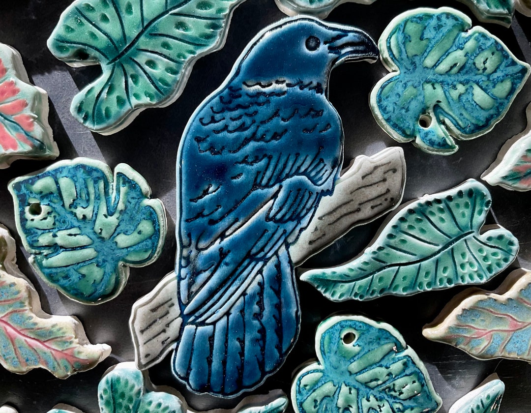 Raven Mosaic Tile Handmade and Glazed Ceramic Crow Bird - Etsy