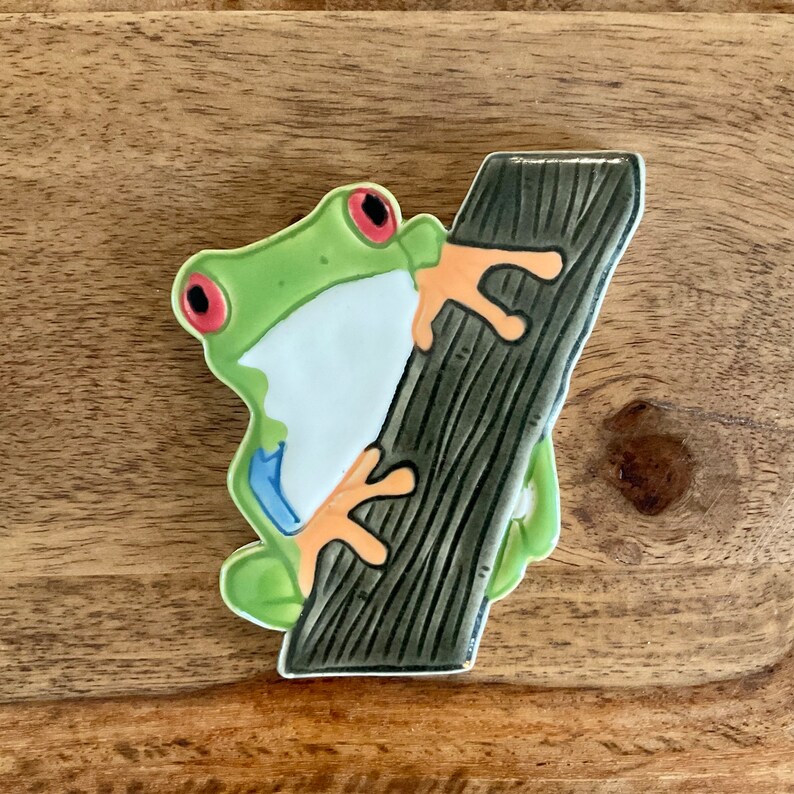 Handmade Ceramic Tree Frog Mosaic Tile: Original Design Tropical Jungle ...