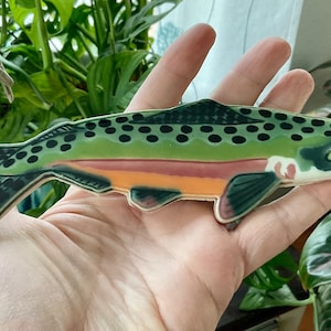 Rainbow Trout Mosaic Tile, Original Design Handmade Ceramic, Choose ...