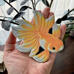 Fantail Goldfish Mosaic Tiles, Two Original Designs, Handcrafted Unique ...