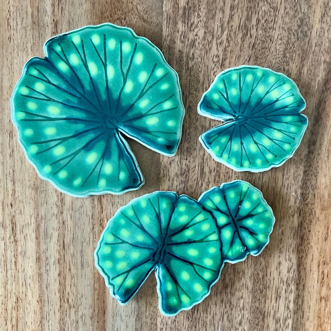 Handmade Glazed Lily Pad Mosaic Tile: Three Original Designs for ...