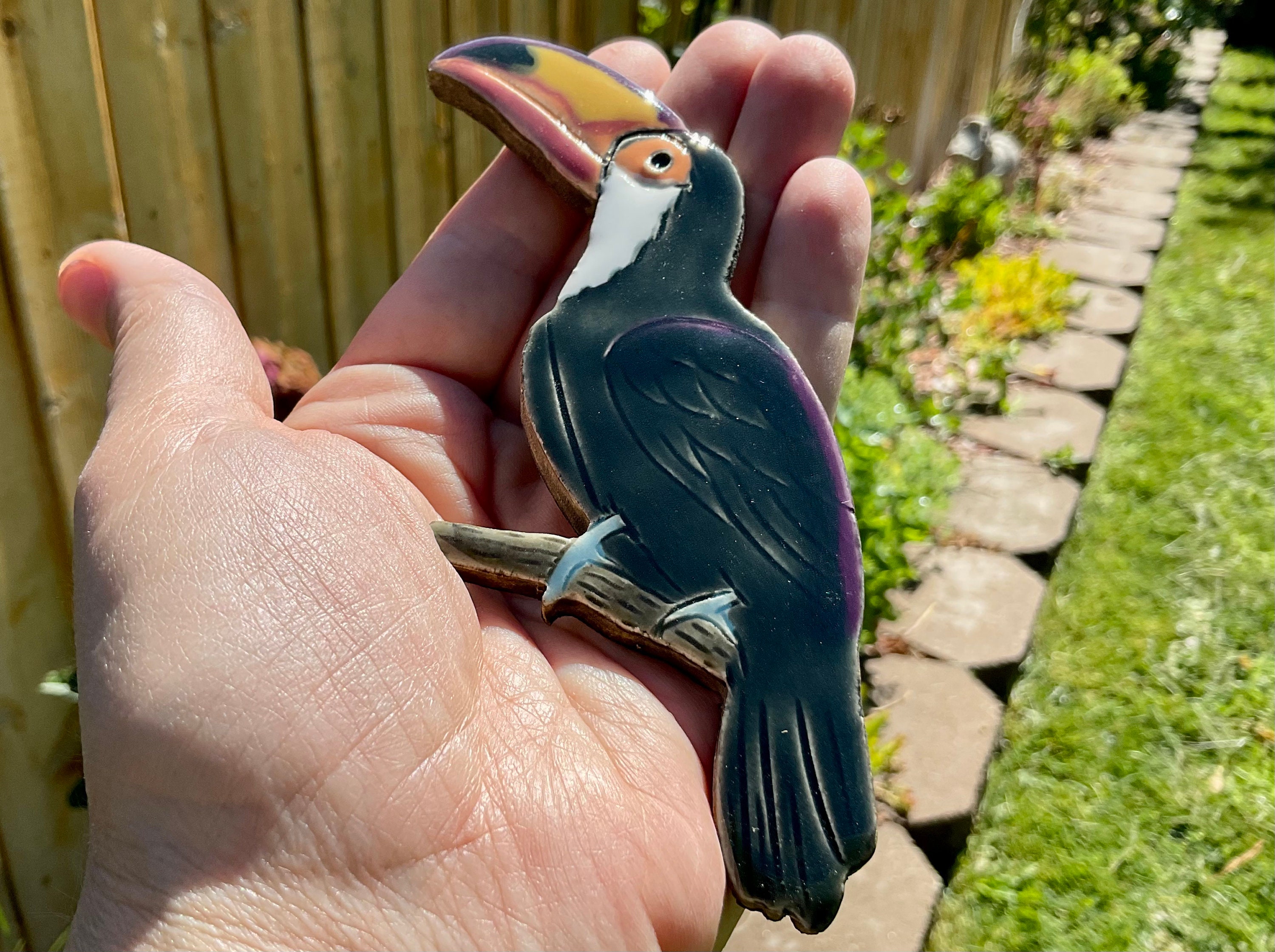 Ceramic Toucan Bird Mosaic Tile Handmade Celadon Glaze - Etsy