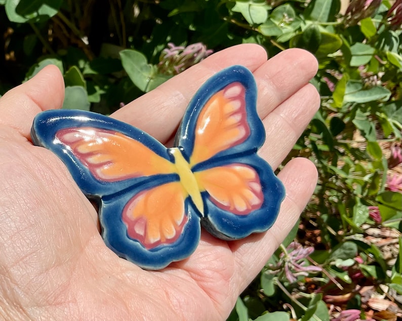 Ceramic Butterfly Mosaic Tile Handmade Glazed Bug Insect - Etsy