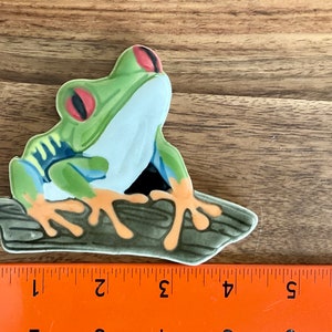 Ceramic Tree Frog Mosaic Tile, Handcrafted, Painted Tropical Jungle Red ...