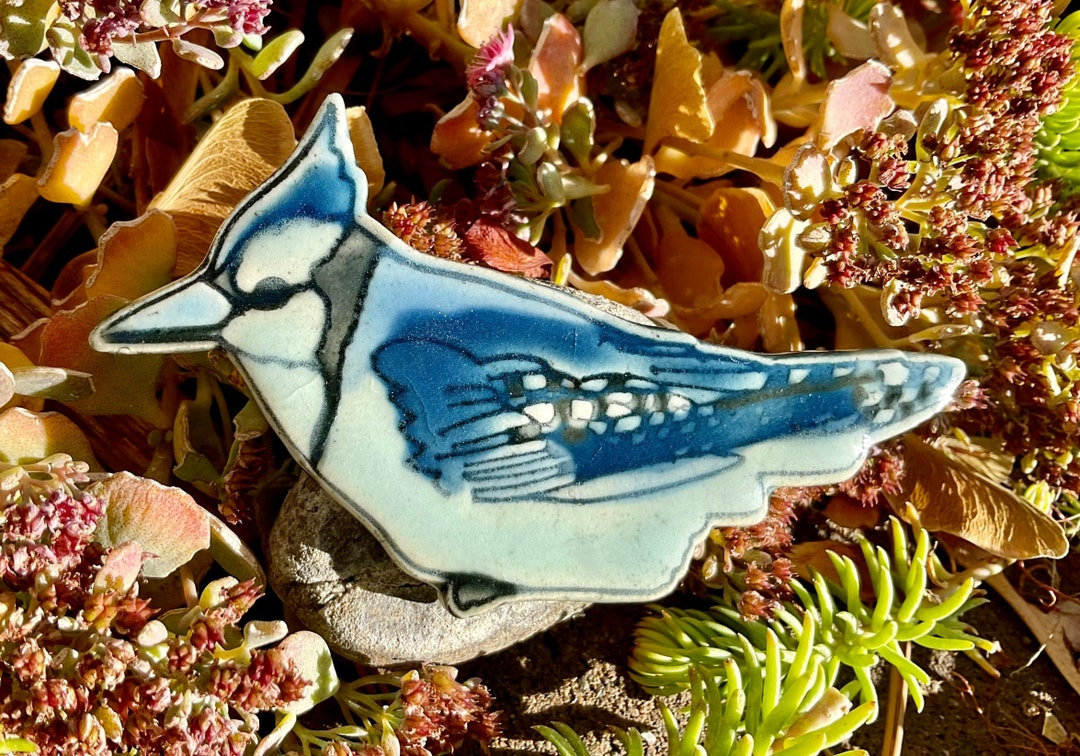 Blue Jay Mosaic Tile Handmade Ceramic Glazed Garden Bird - Etsy