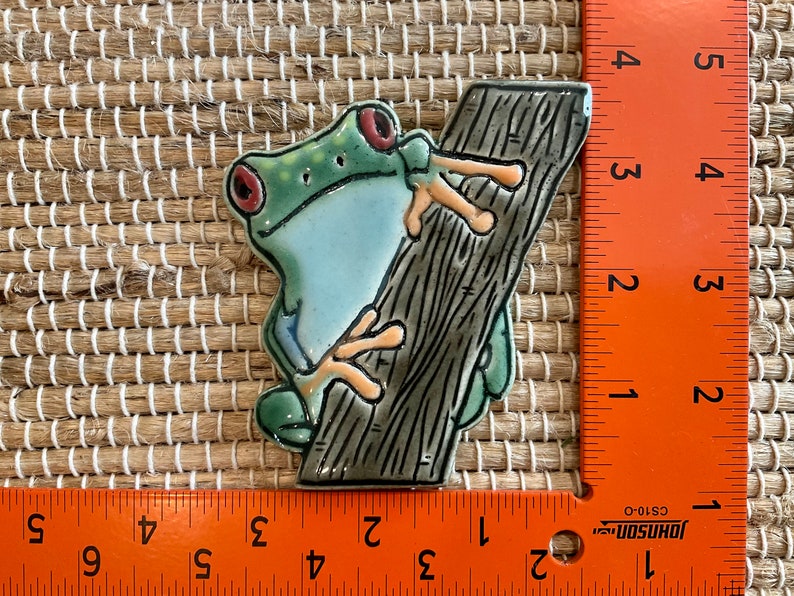 Handmade Ceramic Tree Frog Mosaic Tile: Original Design Tropical Jungle ...