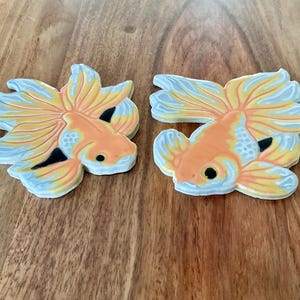 Fantail Goldfish Mosaic Tiles, Two Original Designs, Handcrafted Unique ...
