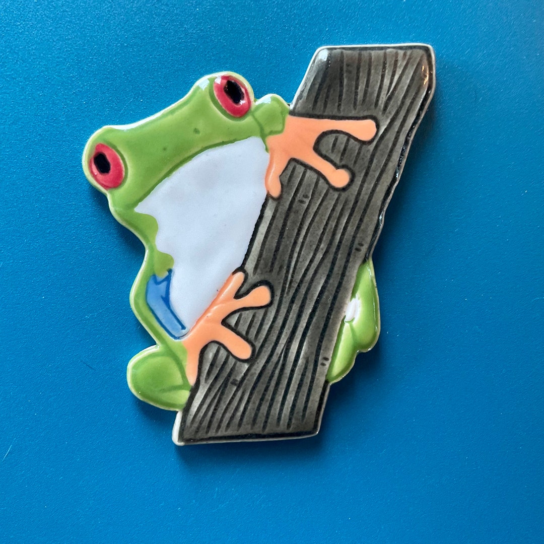Handmade Ceramic Tree Frog Mosaic Tile: Original Design Tropical Jungle ...