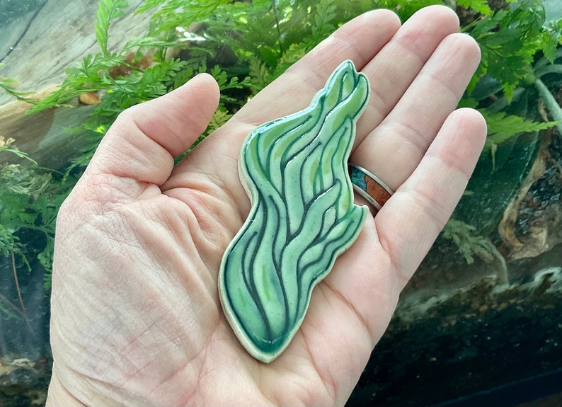 Handmade Ceramic Seaweed Mosaic Tile: Original Design Water Plant for ...