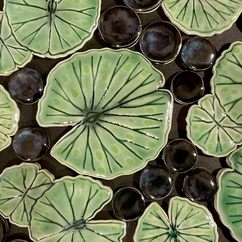 Handmade Ceramic Koi Carp and Lily Pad Tiles for Mosaic or - Etsy UK