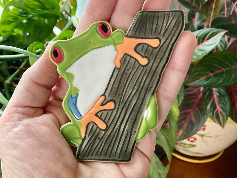 Handmade Ceramic Tree Frog Mosaic Tile: Original Design Tropical Jungle ...