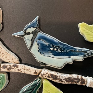 Blue Jay Mosaic Tile, Handmade Ceramic Glazed, for Crafting and Making ...