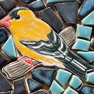 Handcrafted Ceramic Goldfinch Mosaic Tile: Two Original Designs for ...