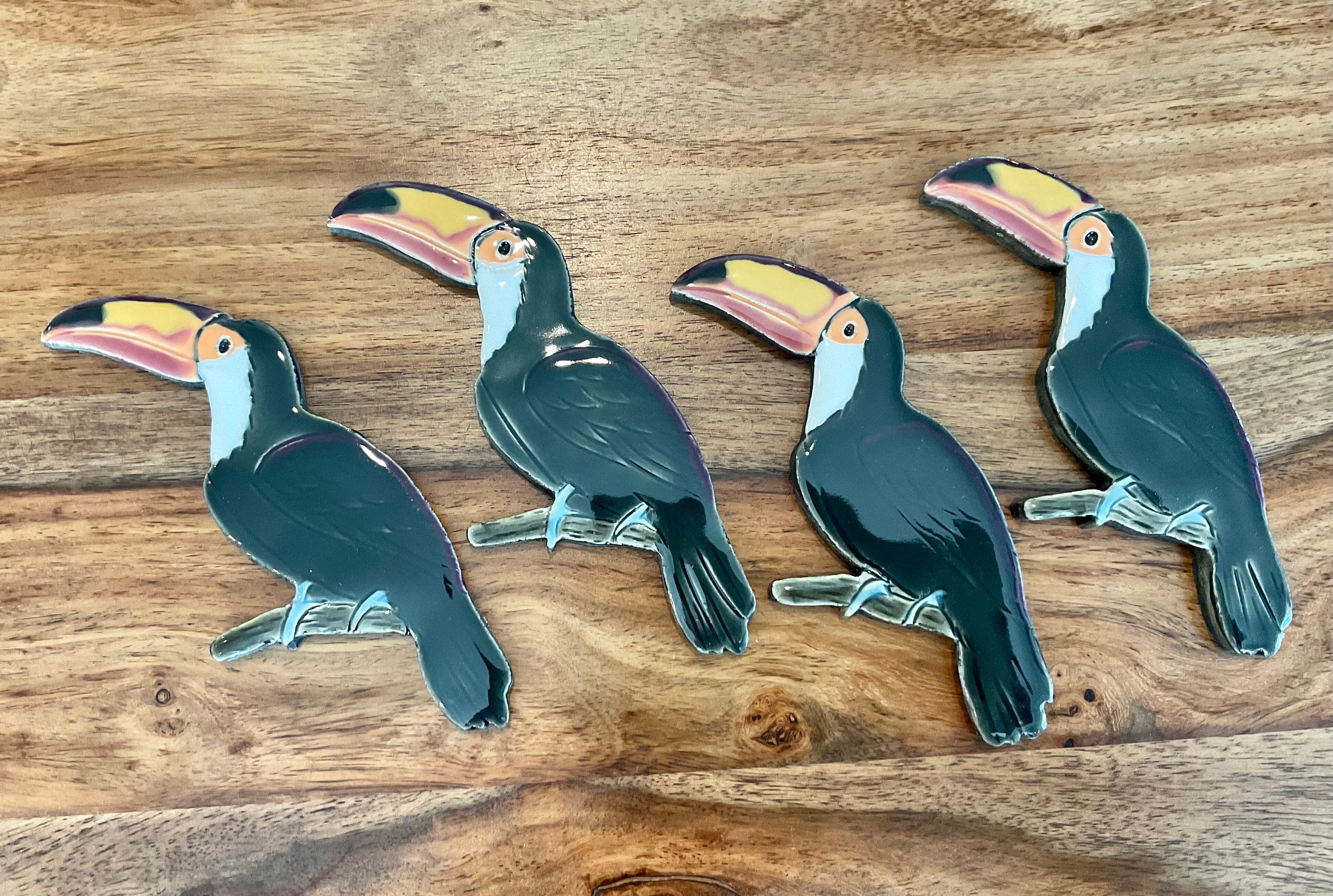 Ceramic Toucan Bird Mosaic Tile Handmade Celadon Glaze - Etsy