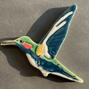 Handcrafted Ceramic Hummingbird Mosaic Tile: 3 Original, Colorful ...