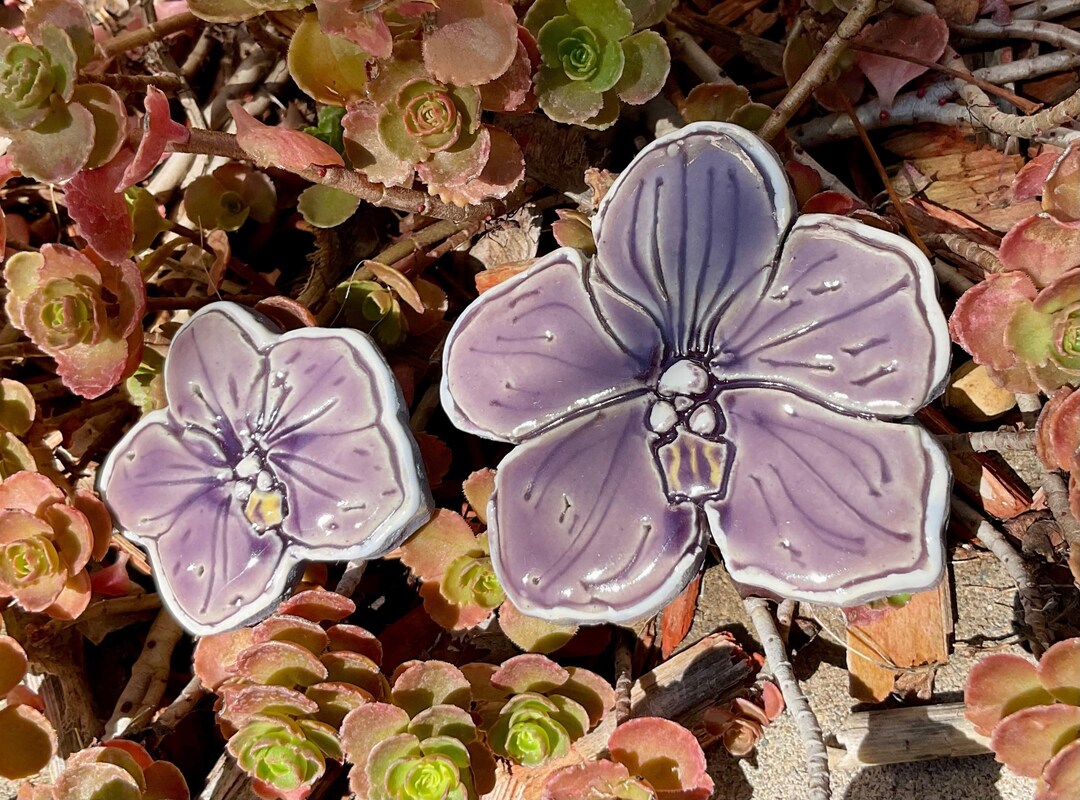 Ceramic Orchid Mosaic Tile Small or Medium Handmade Glazed - Etsy
