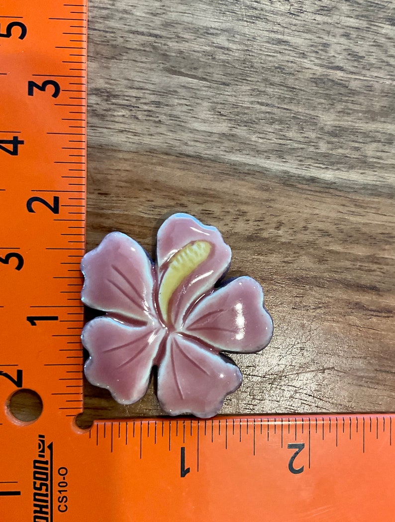 Handmade Ceramic Hibiscus Mosaic Tile: Original Design Tropical Flower ...