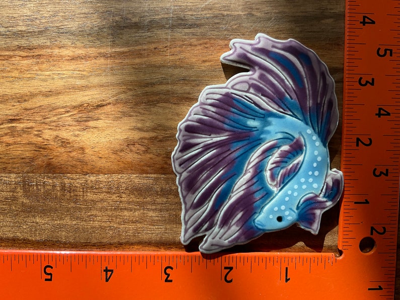 Ceramic Betta Fish Mosaic Tile Handmade Glazed Siamese - Etsy