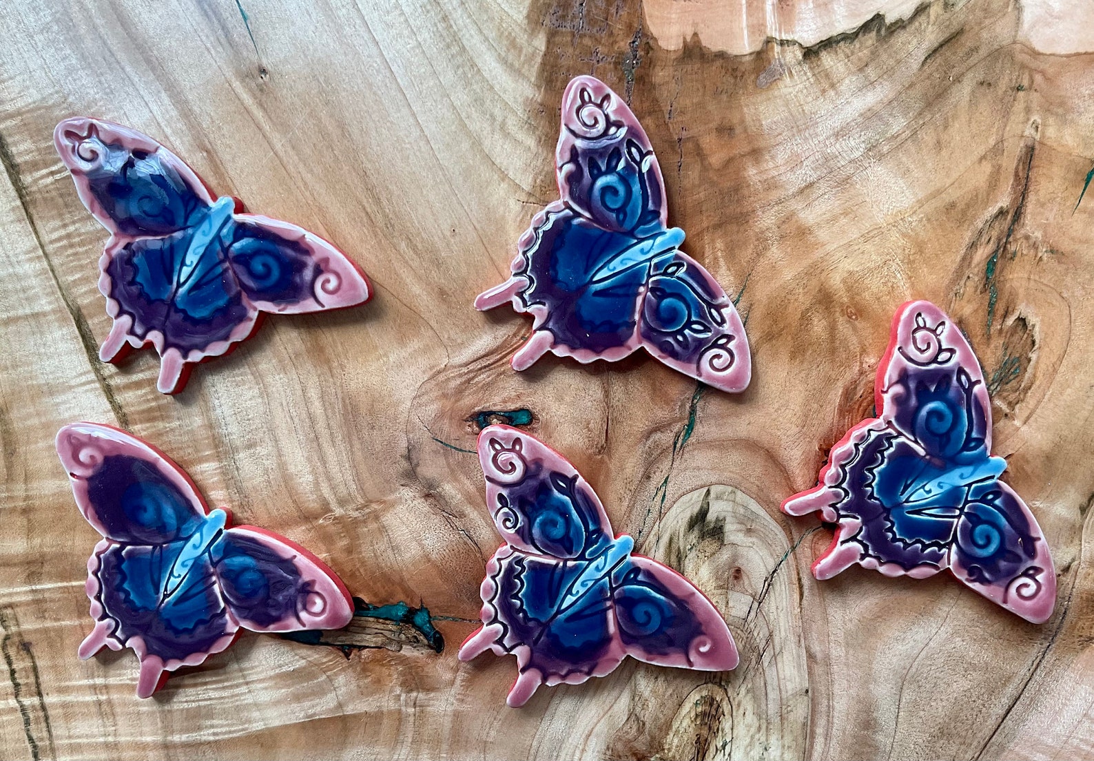 Ceramic Butterfly Mosaic Tile Handmade Glazed Bug Insect - Etsy