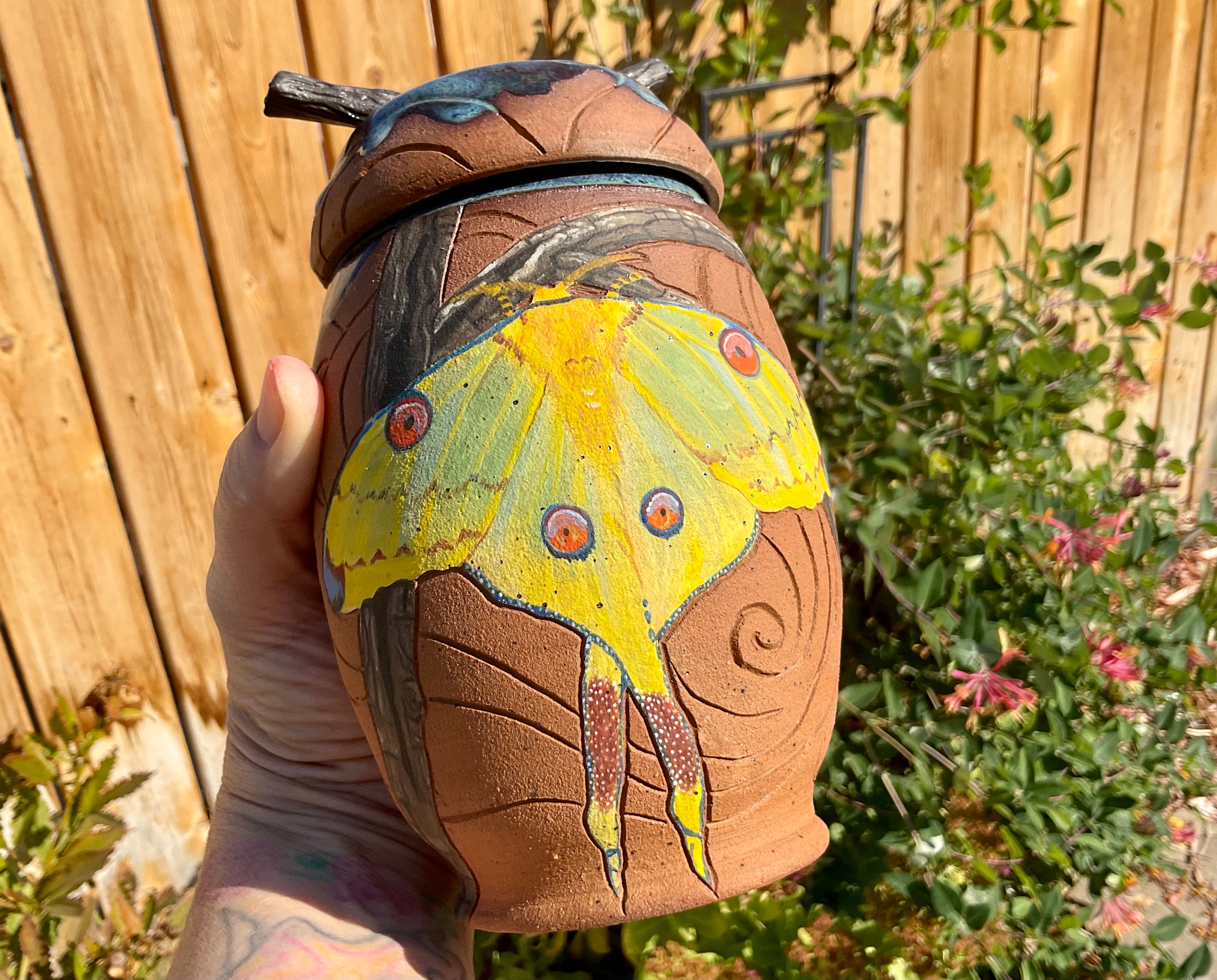 Ceramic Comet Luna Moth Jar One of a Kind Handmade and - Etsy