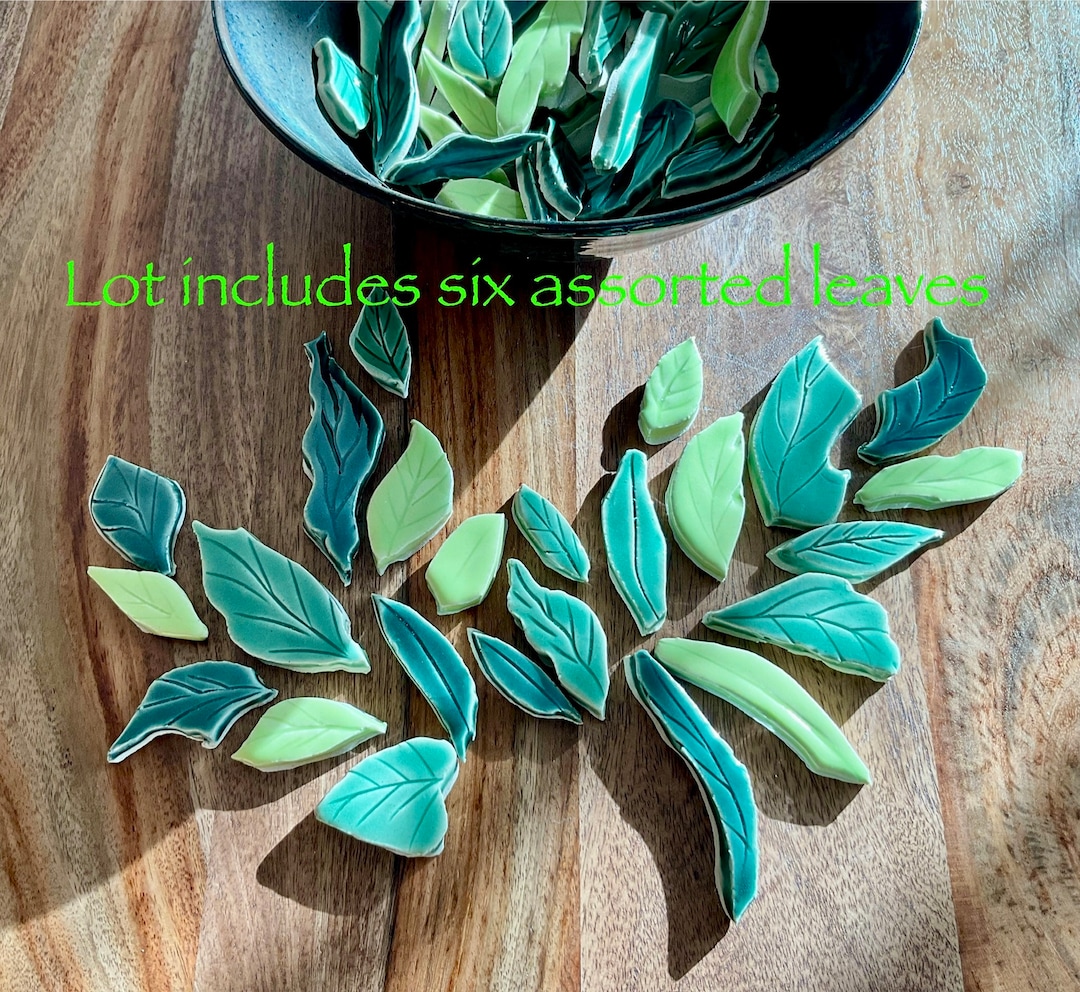 Handmade Ceramic Leaf Mosaic Tiles: Each One-of-a-kind Crafting Pieces ...