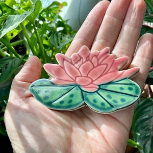 Handmade Ceramic Lotus Mosaic Tile: Handglazed Flower Pottery for ...