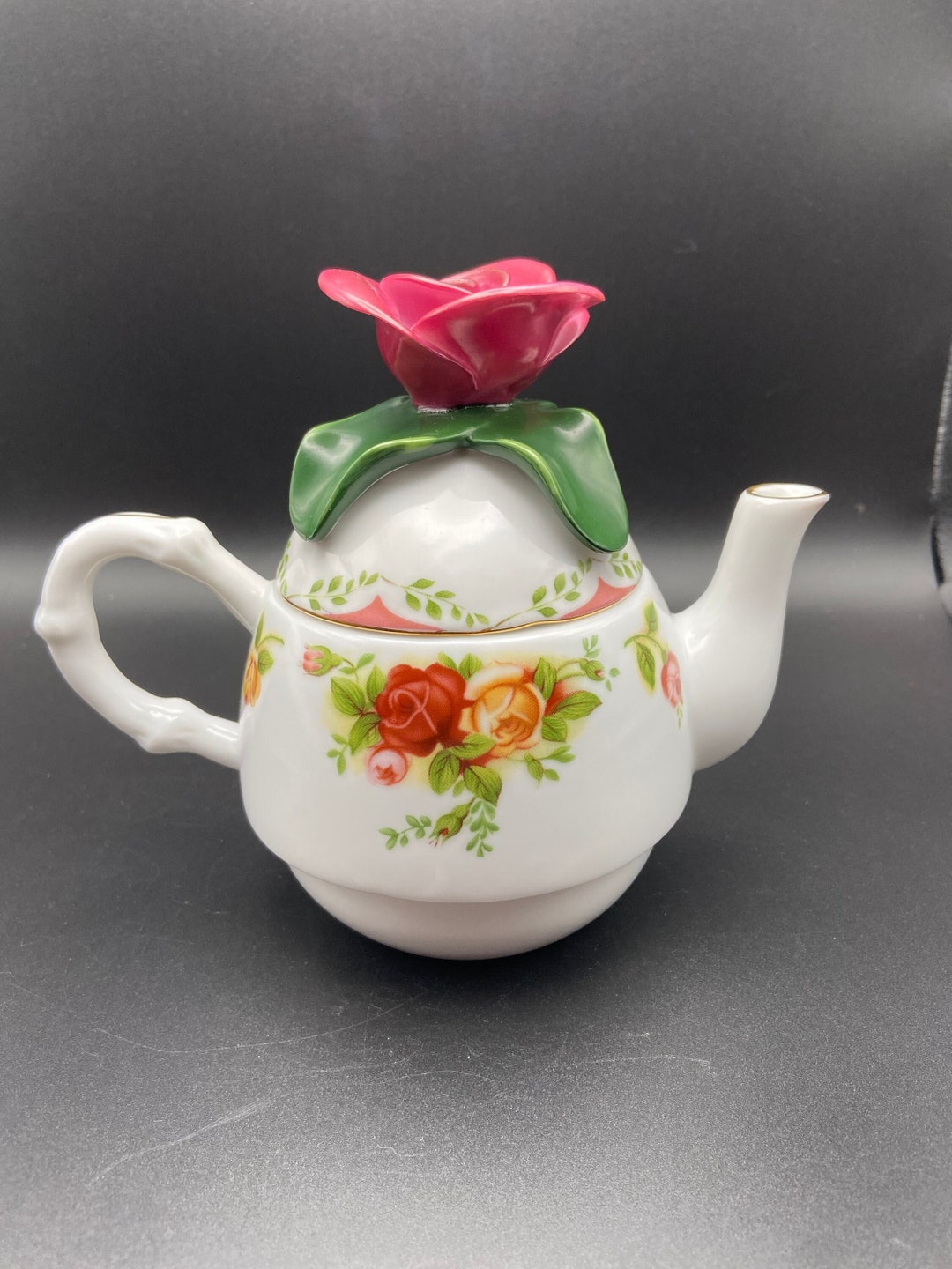 Vintage 1962 Royal Albert Old Country Roses Ceramic Teapot, Rose Floral ...
