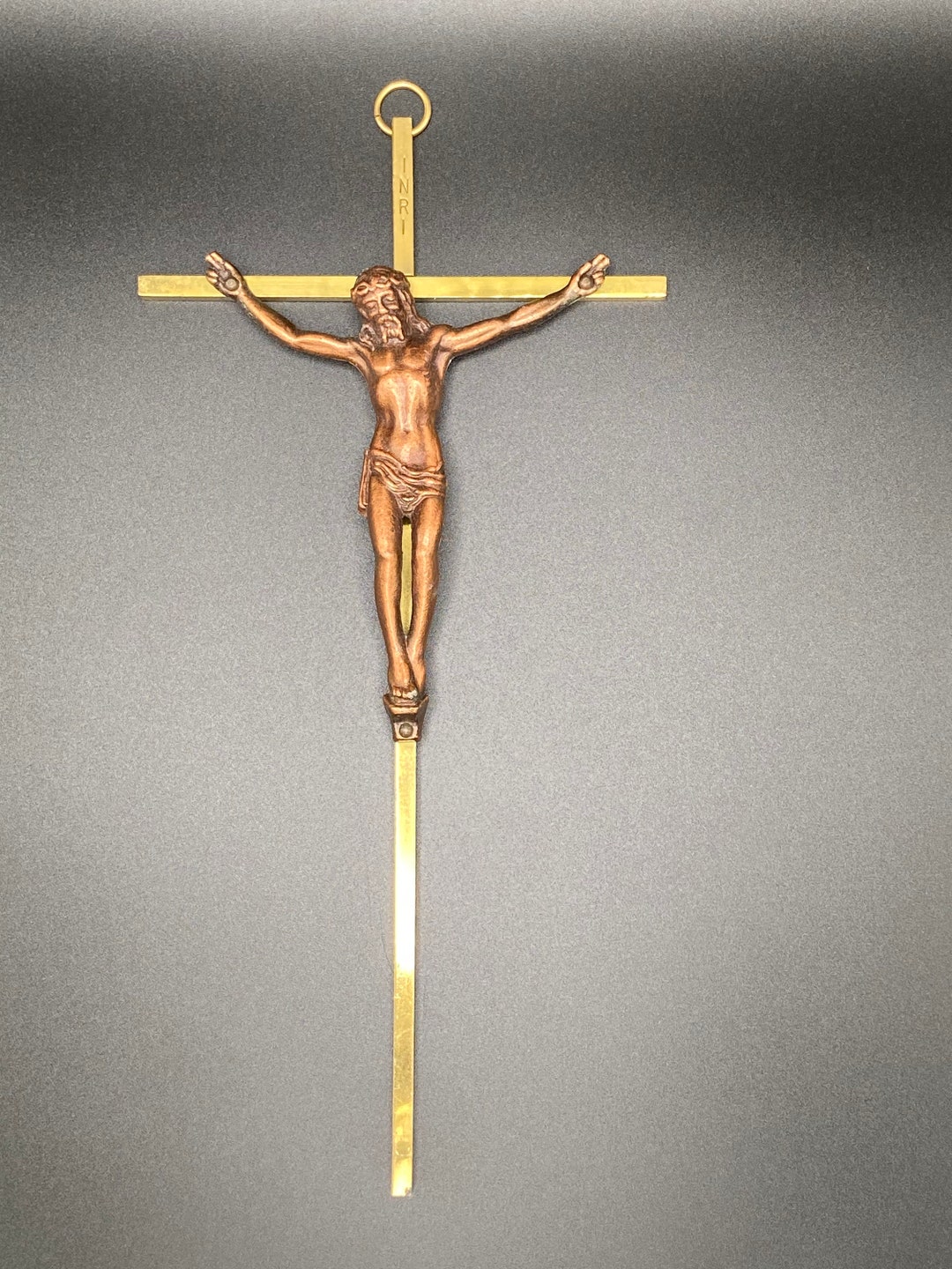 Vintage Brass Crucifix, Wall Hanging Brass Jesus on the Cross, Vintage ...