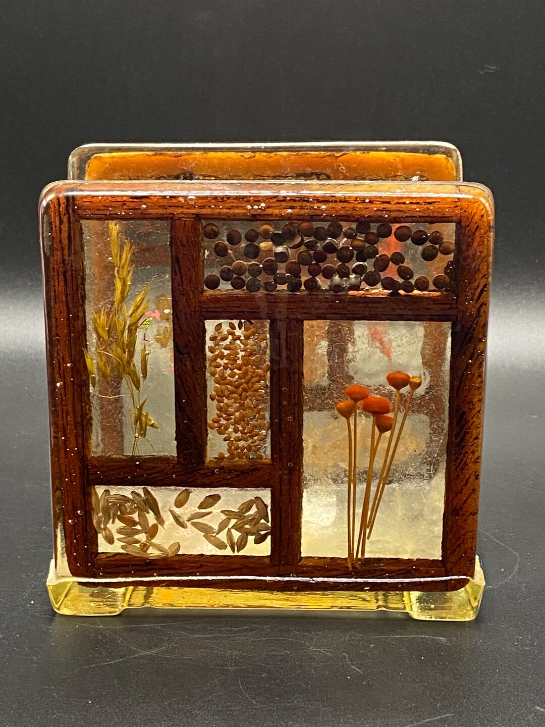 Vintage Lucite Resin Seeds Grain Wheat Napkin Holder, Country Farmhouse ...