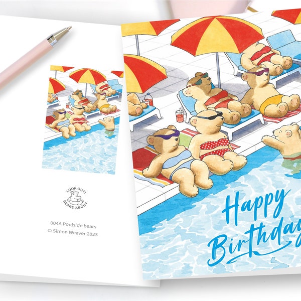 Funny Swimming Pool Birthday Card - Etsy
