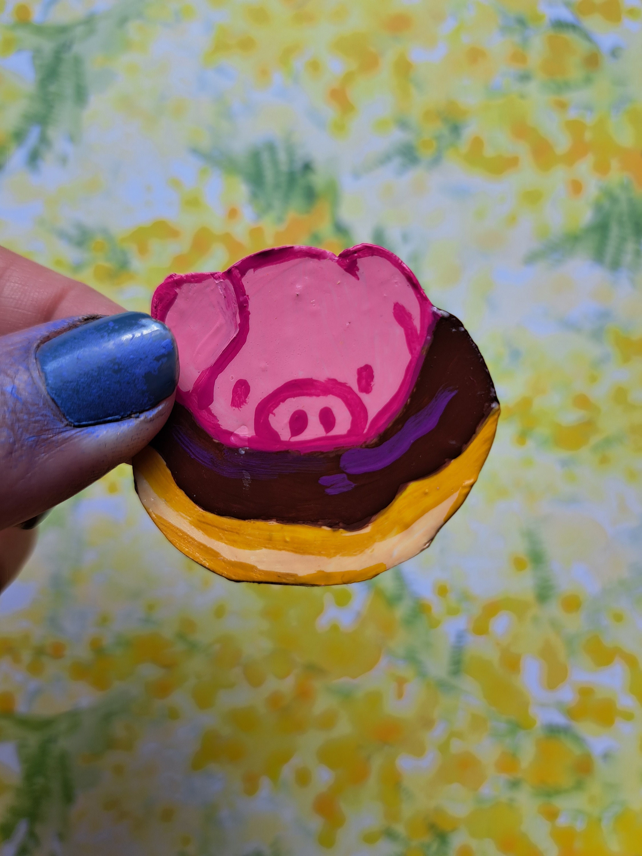 Pig Pins, Cute Donut and Icecream, Handmade Polymer Clay Pins, Animal ...
